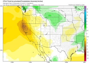 Warm and dry, then cool (and still dry), heading into February ...